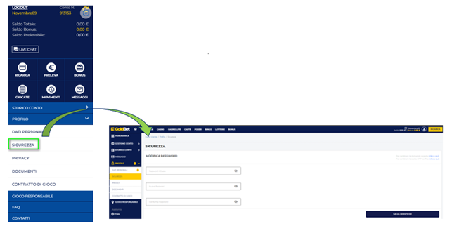 Recupero credenziali di accesso e Sblocco Conto Gioco – Goldbet